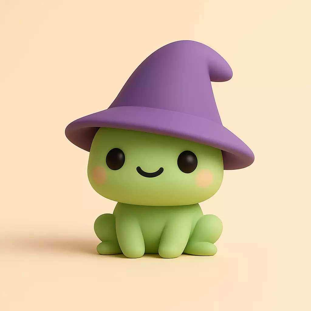Cute Wizard Frog Sitting 3D model 3D printable | CGTrader