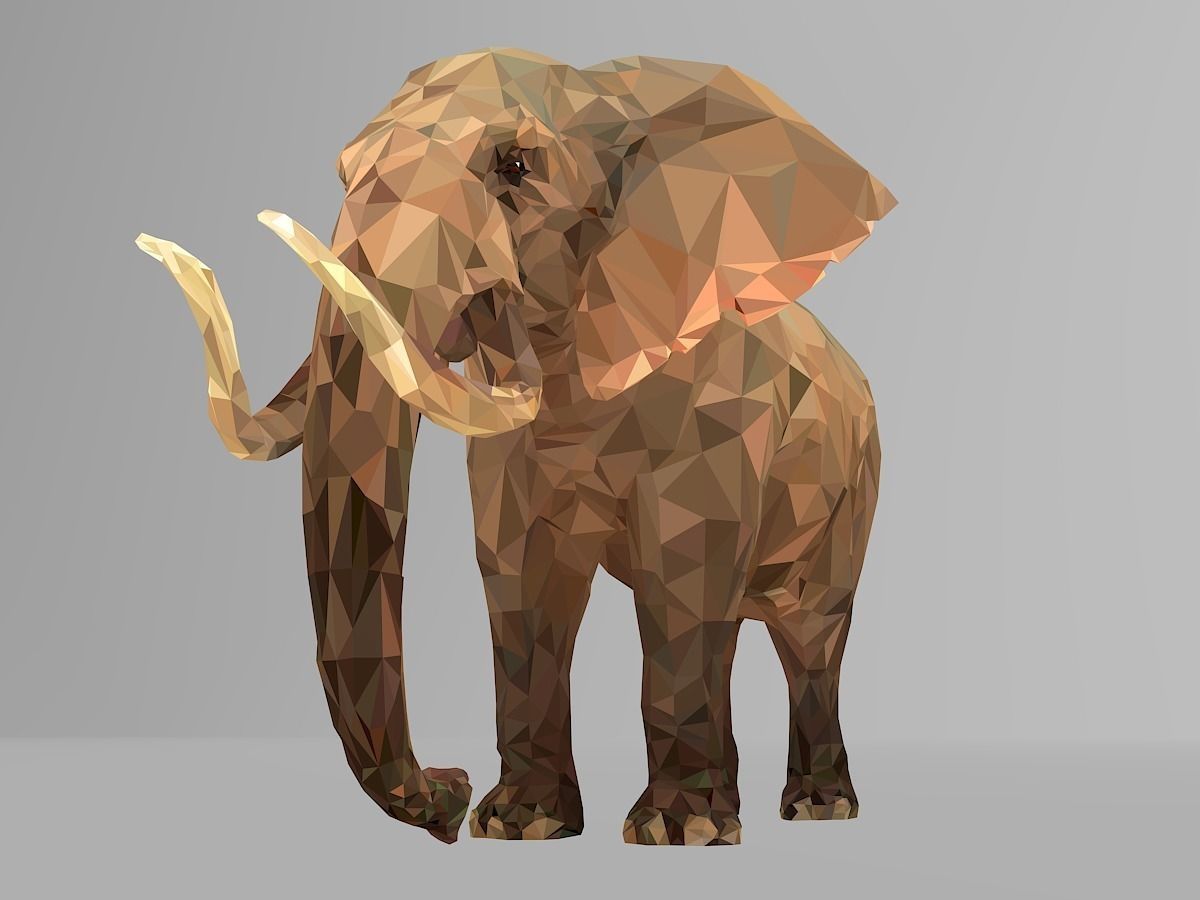 3D model Elephant Low Polygon Art African Animal VR / AR / low-poly ...