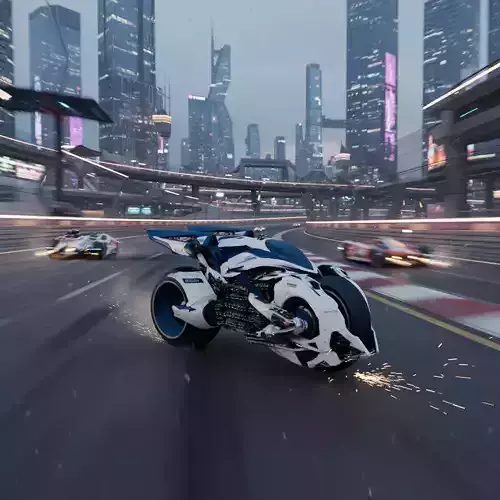 3D model Aquila NeoRider Futuristic Cyber Bike VR / AR / low-poly ...