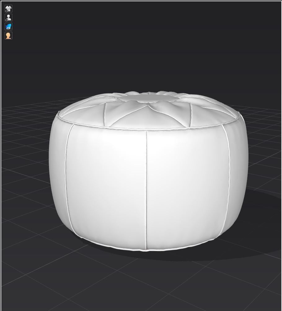 Moroccan Leather Pouffe Red 3D model | CGTrader