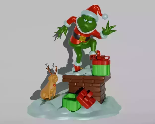 Grinch Christmas Diorama Tree Ornament e Home Decor STL Resin 3D model ...