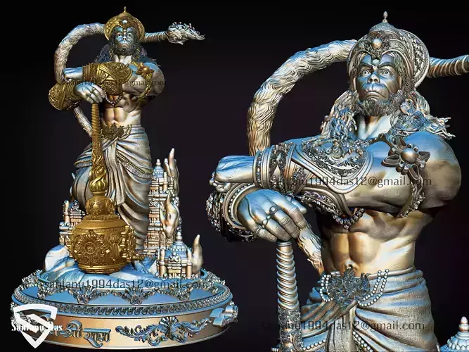 Bahubali Hanuman ji STL 3D model 3D printable | CGTrader