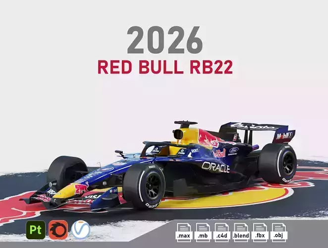 3D model F1 Red Bull RB22 2026 VR / AR / low-poly | CGTrader