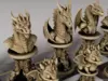 Dragon Chess Pieces Set of 6 Fantasy Dragon Busts Baby Dragon 3D model ...