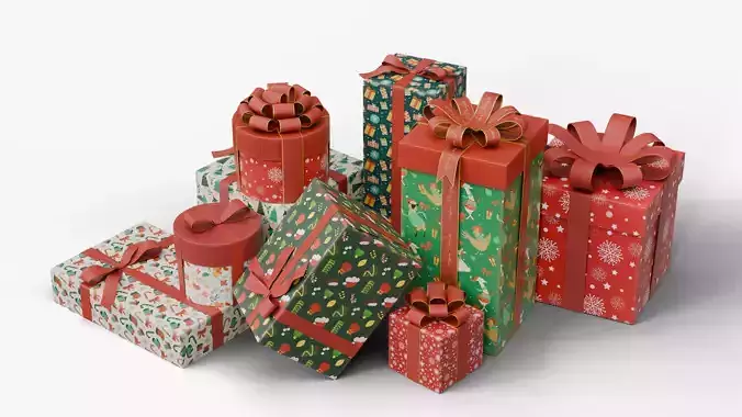 3D model Christmas Gift Box Collection 01 VR / AR / low-poly | CGTrader