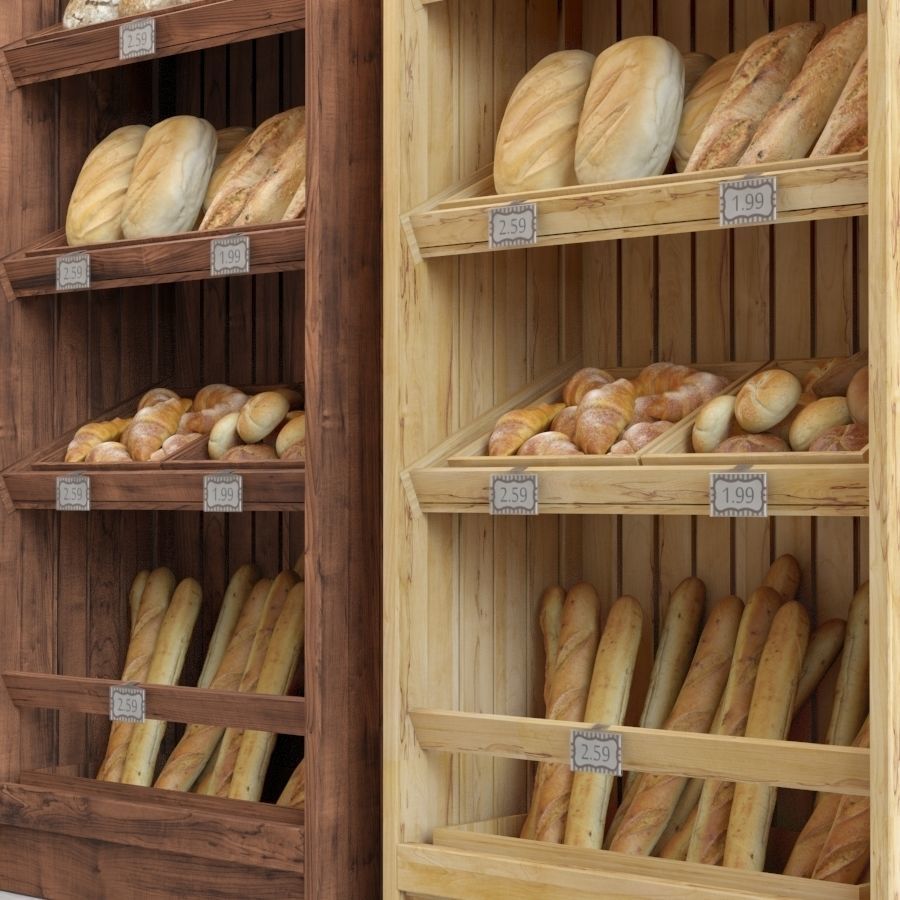 Bread Shelves 3D model | CGTrader
