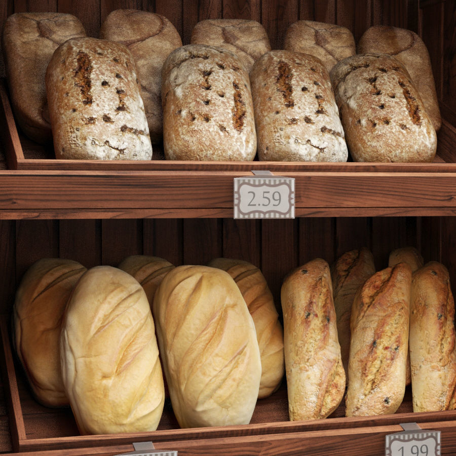 Bread Shelves 3D model | CGTrader