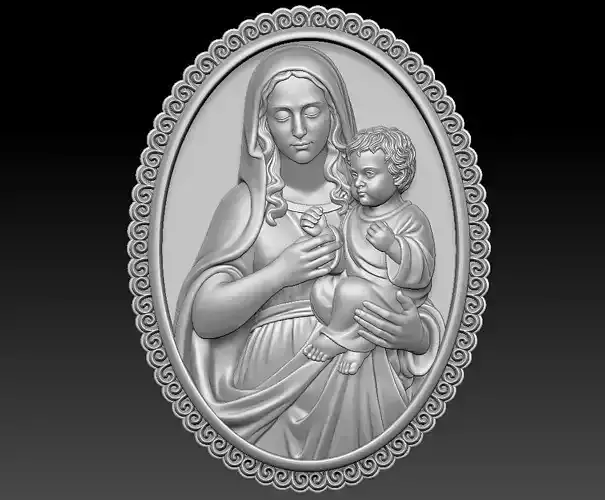 Mary with Baby Jesus 3D model 3D printable | CGTrader
