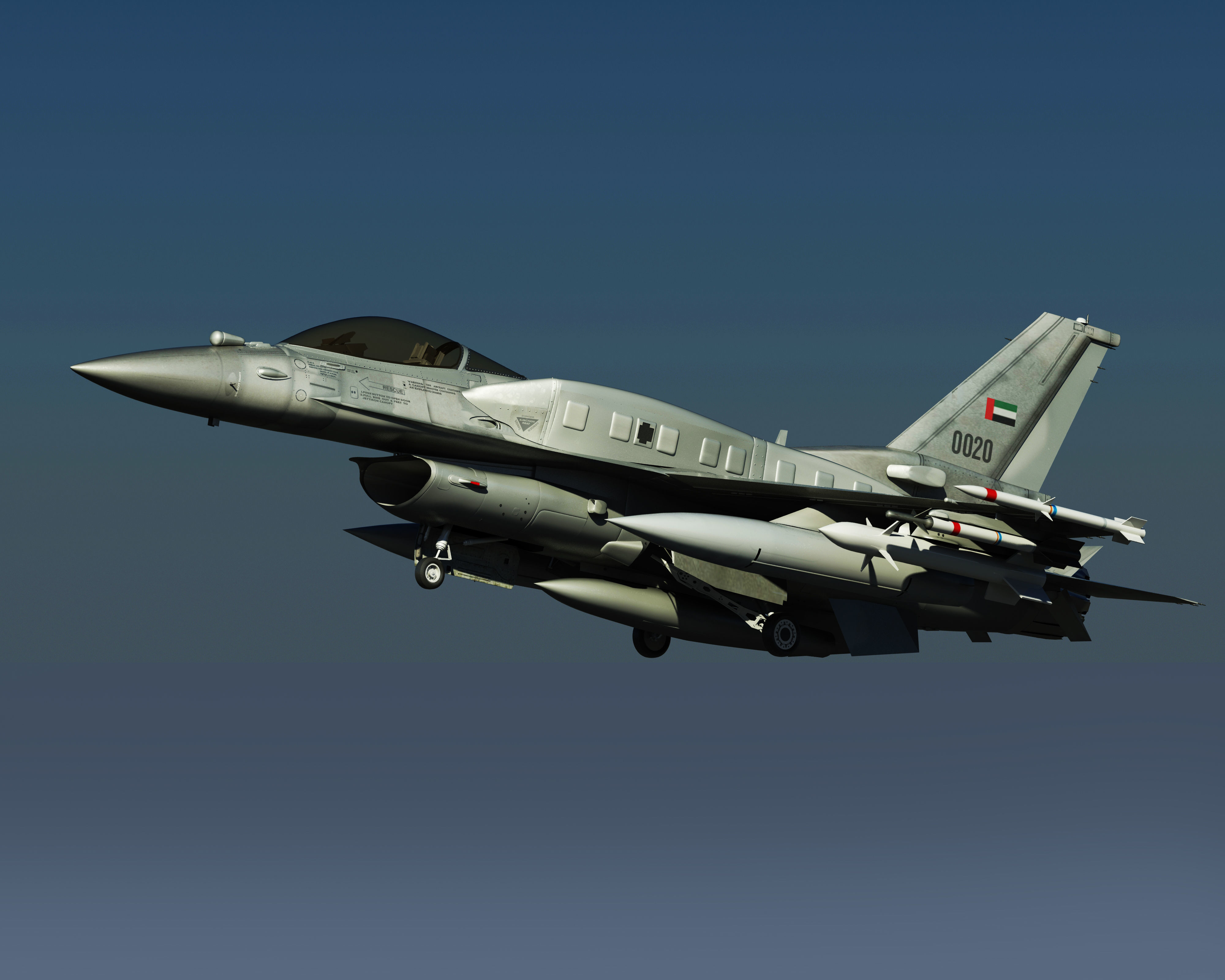 F-16 E Desert Falcon 3D model rigged | CGTrader