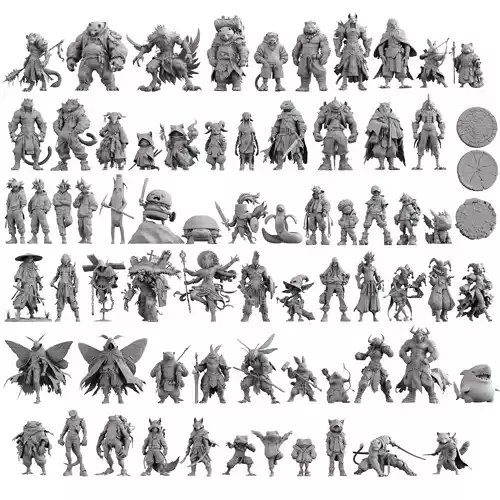 71 Resin Print Miniatures Mega Collection 3D model 3D printable | CGTrader