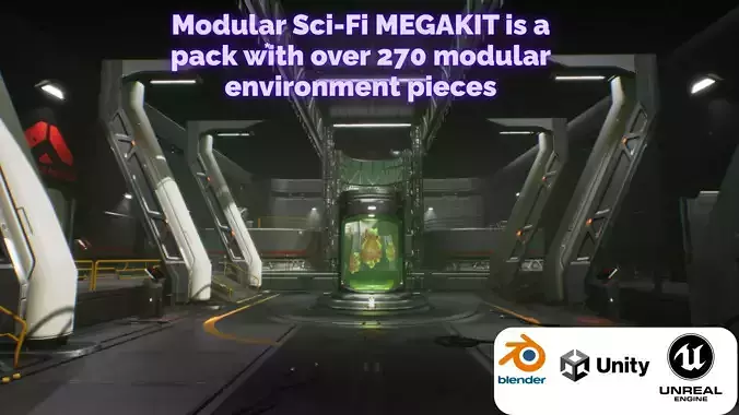 3D model Modular Sci Fi Megakit 270 Modular Environment Assets VR / AR ...