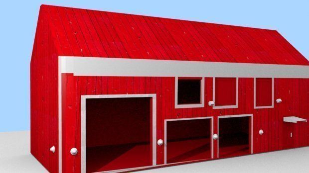 Firestation barn free 3D model | CGTrader