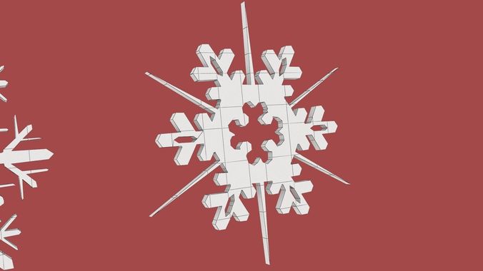 3D model Xmas Snow Flakes VR / AR / low-poly MAX OBJ FBX MA MB MTL ...