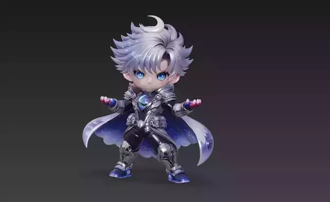 Chibi Lunar Arcane Guardian Fantasy Sci-Fi 3D Character Model 3D model ...