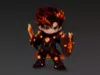Chibi Dark Ember Knight Fire Fantasy 3D Character Model 3D model ...