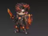 Chibi Dark Ember Knight Fire Fantasy 3D Character Model 3D model ...