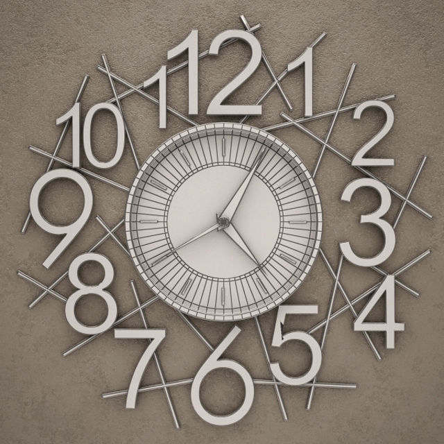 Messy Wall Clock 14 3D model | CGTrader