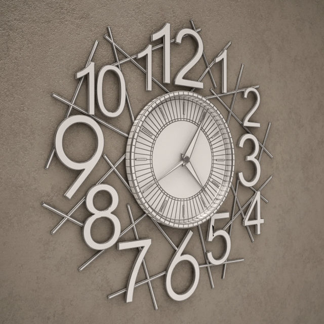 Messy Wall Clock 14 3D model | CGTrader
