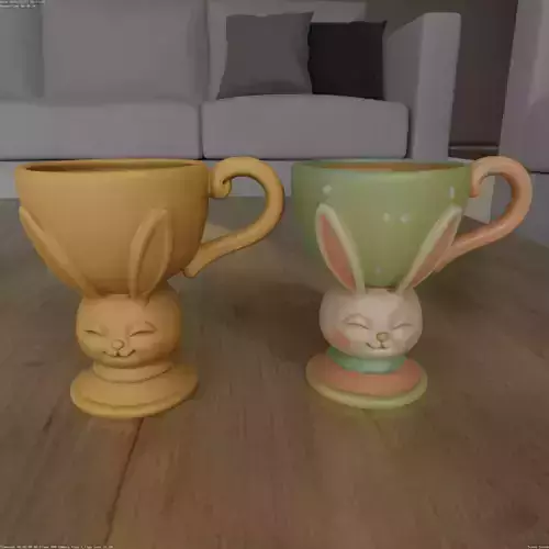 Cute Bunny Mug or Container 3D Model for 3D Printing 3D model 3D ...
