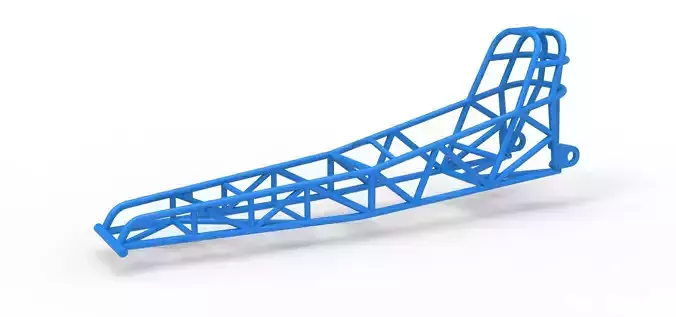 Frame of old school Front engine dragster V7 Scale 1 to 25 3D model 3D ...