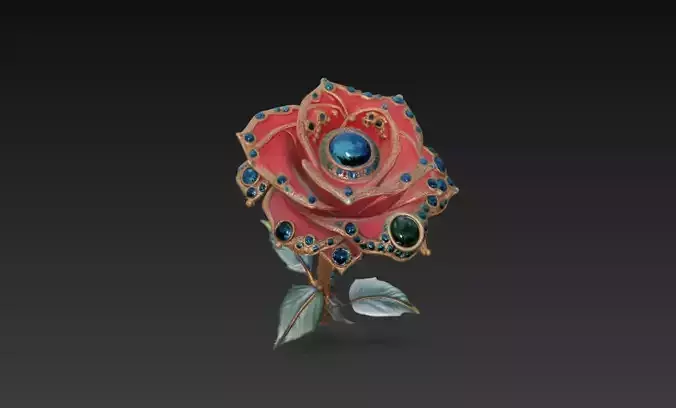 Magic flower - Botanical Designs Magical plants rose Stylized 3D model ...