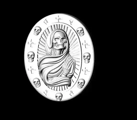 Gothic Skull Saint Cameo High Detail Relief Printable model 3D model 3D ...