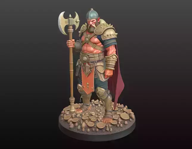 Giant Elf Warrior STL Colossal Axe-Hammer Champion 3D Model 3D model 3D ...