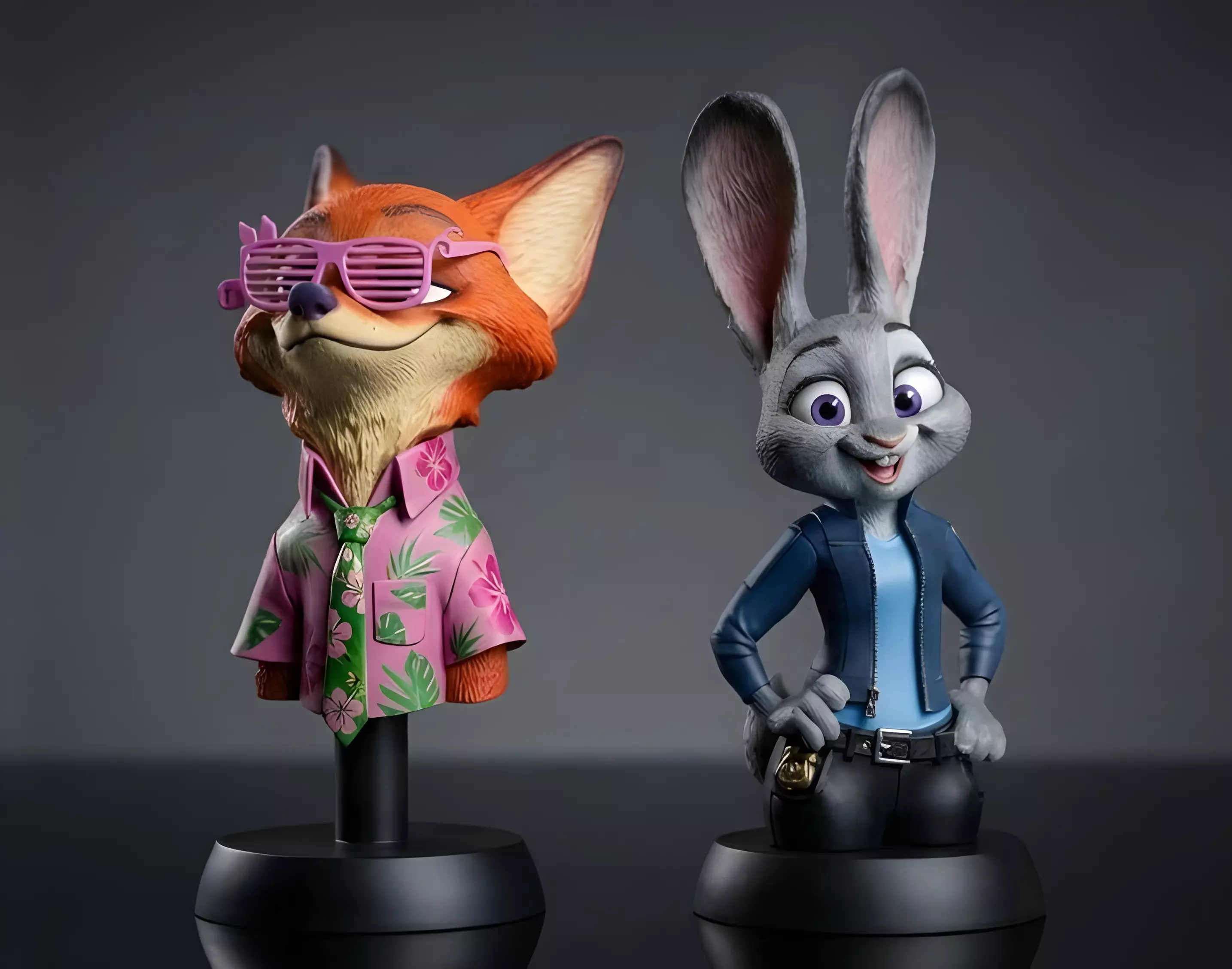 Nick and Judy Zootopia Busts - 3D Print STL Couple Set 3D model 3D ...