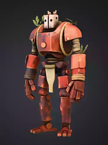 3D model Stylized Rusty Robot Character Game Ready PBR 3D Model VR / AR ...