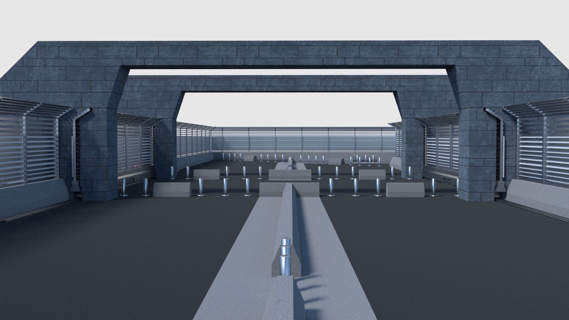 3D model Compound Fence - Modular VR / AR / low-poly | CGTrader