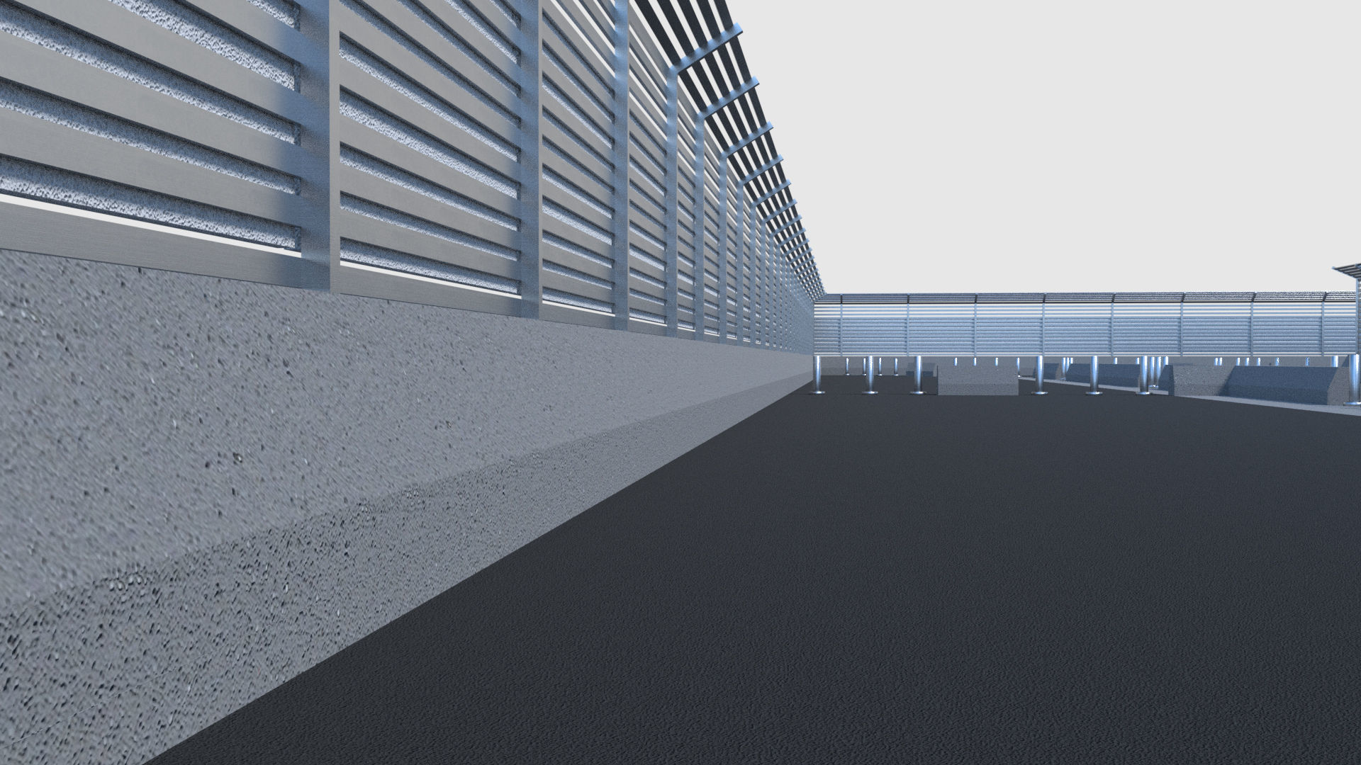 3D model Compound Fence - Modular VR / AR / low-poly | CGTrader