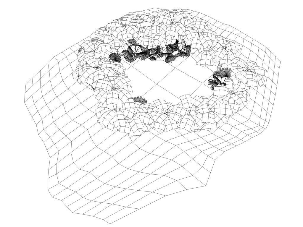 3D model Low Poly oasis desert island with palm trees VR / AR / low ...