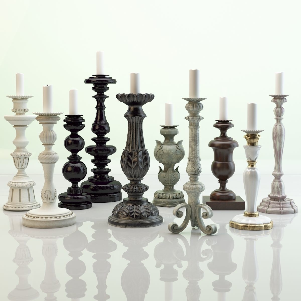 Chelini Candlesticks 3D model | CGTrader