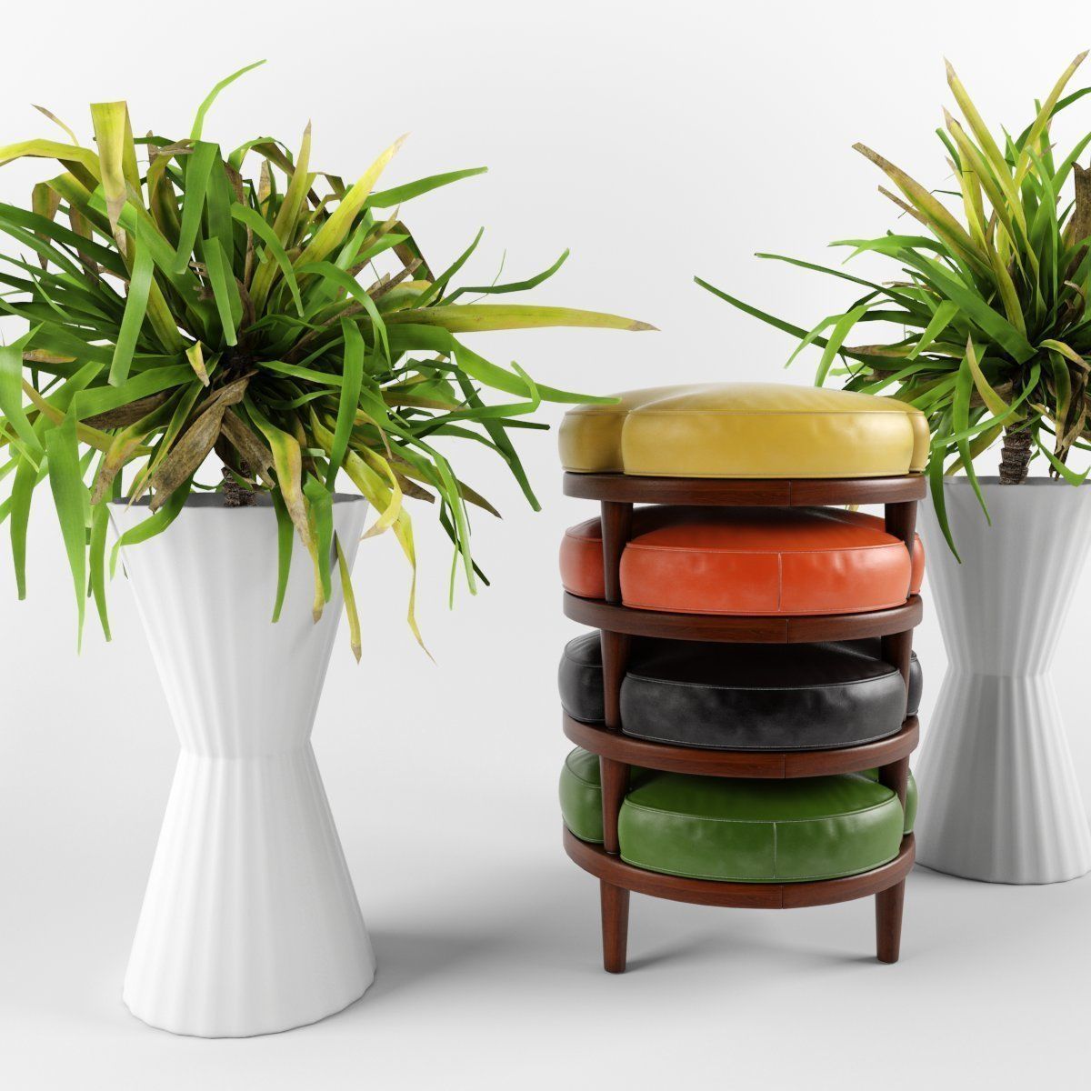 Stackable ottoman model 3D model | CGTrader