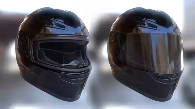 3D model Motorcycle Helmet Racing 3D model Adjustable Colors VR / AR ...