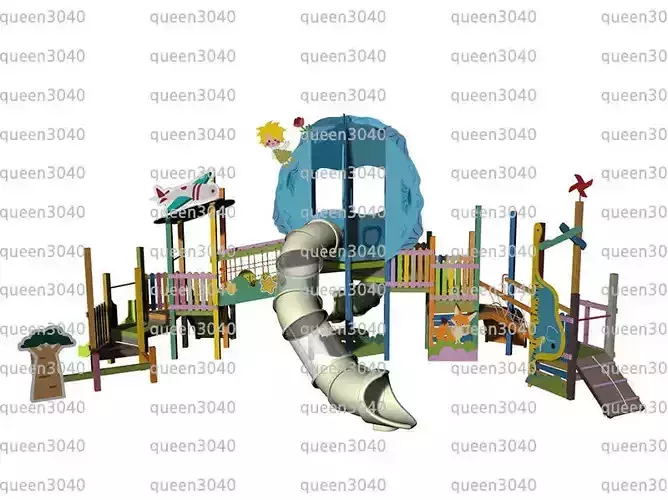 Little Prince Themed Combination Playground Structure 3D model | CGTrader