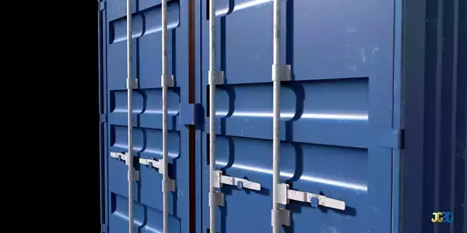 3D model Blue Shipping Container- 4k PBR VR / AR / low-poly | CGTrader