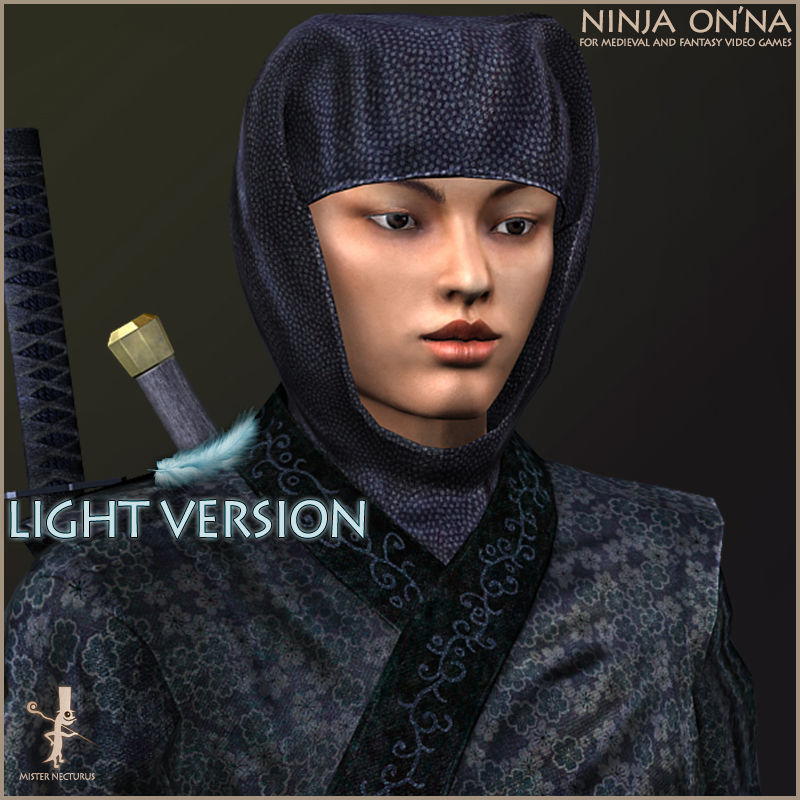 3D model Ninja Onna Light Version VR / AR / low-poly rigged animated ...