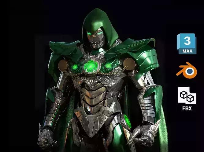 Infamous Iron Man Doctor Doom 3D model rigged | CGTrader