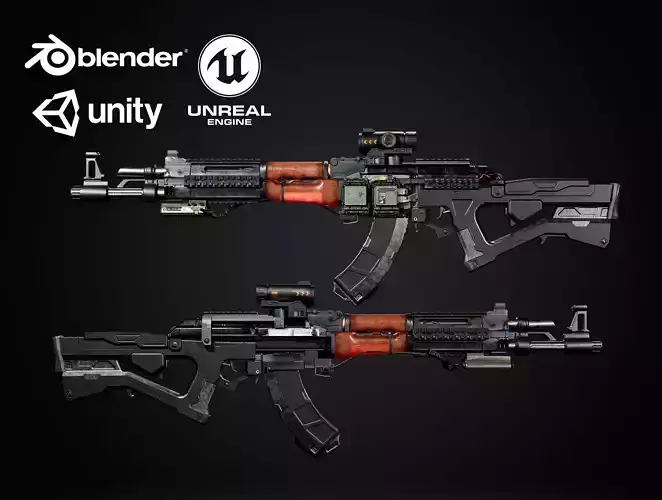 3D model Futurist Sci-fi Gun Best Game Ready VR / AR / low-poly | CGTrader