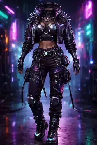3D model Cyberpunk Female Outfit Game Ready Clothing Set FBX USDZ STL ...