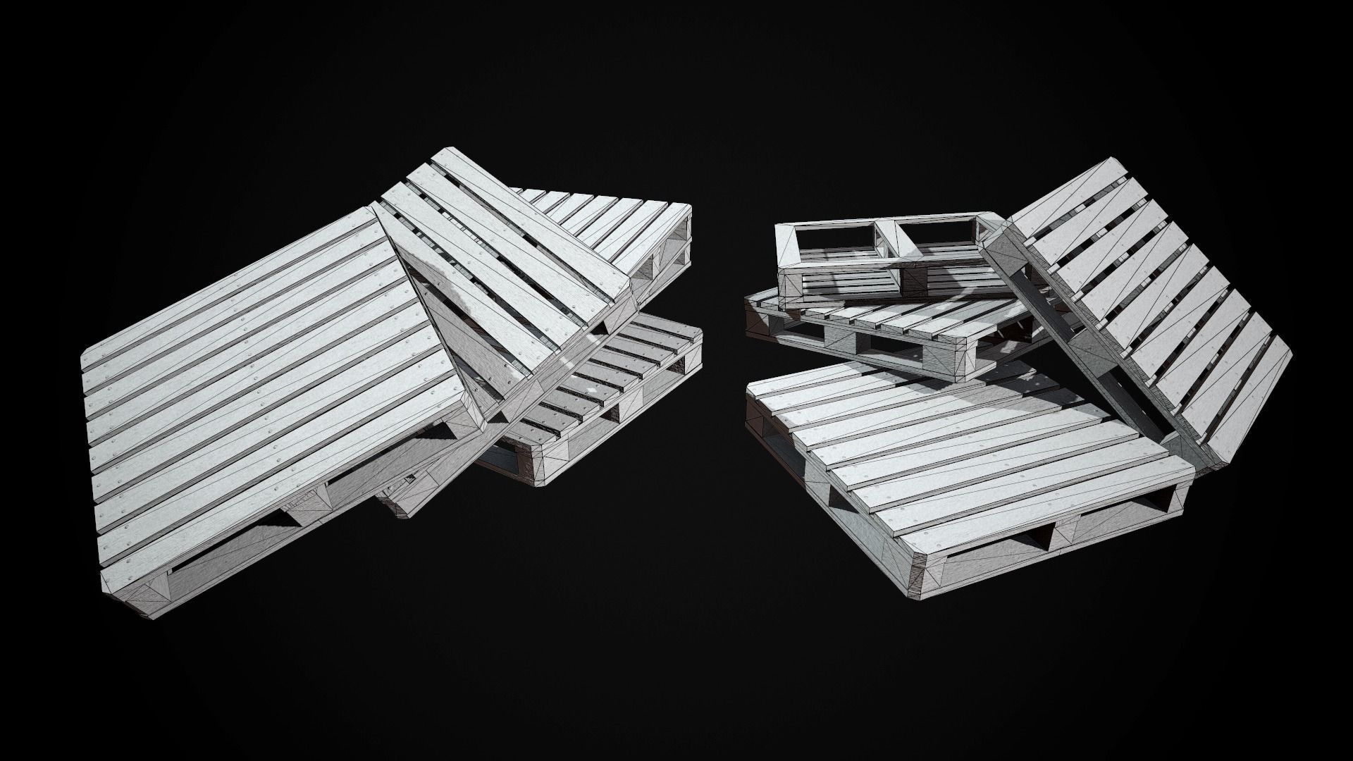 3D model Low Poly PBR Wooden Pallets VR / AR / low-poly | CGTrader