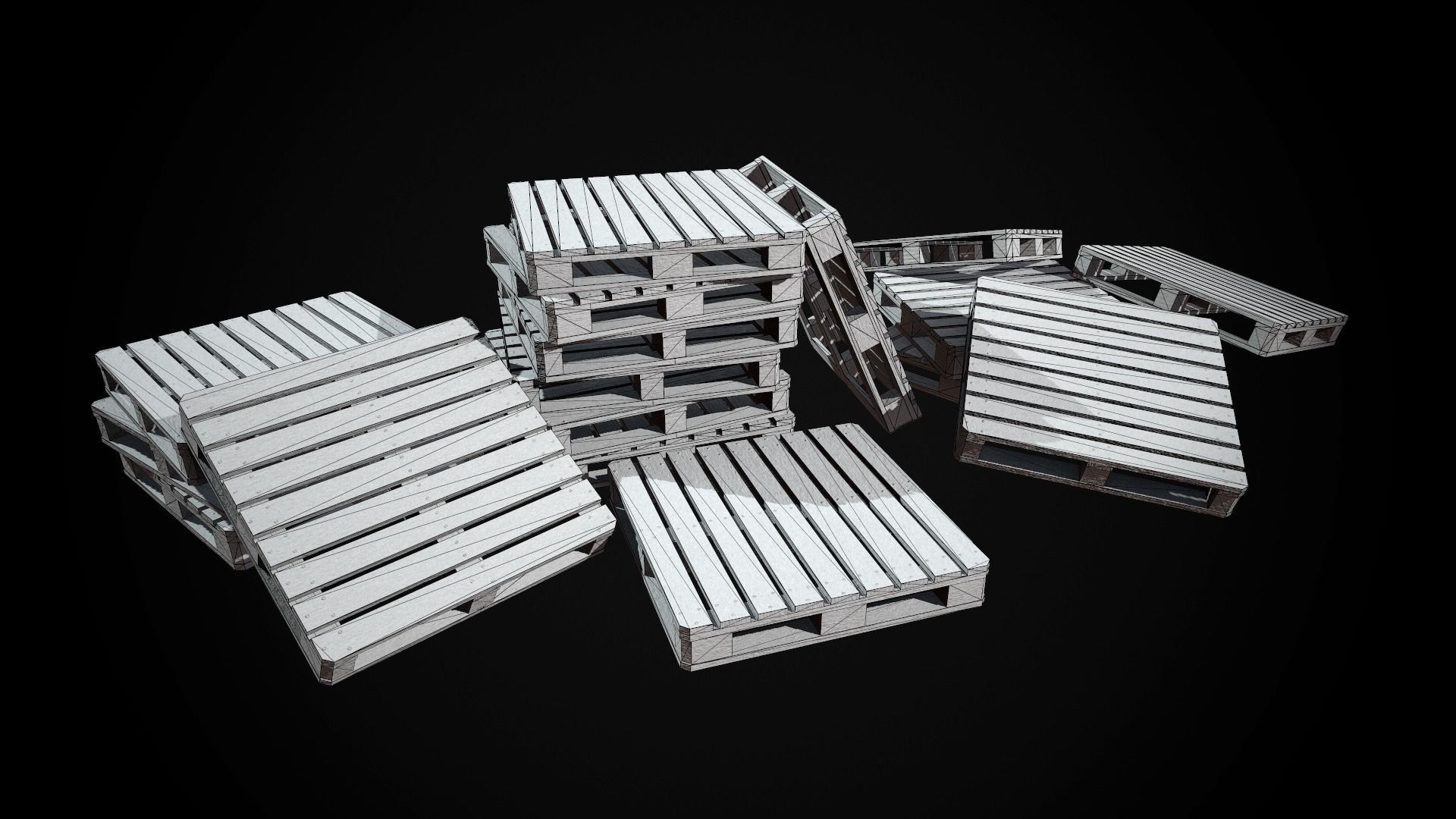 3D model Low Poly PBR Wooden Pallets VR / AR / low-poly | CGTrader