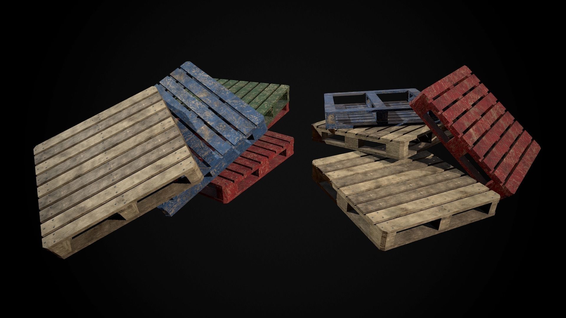 3D model Low Poly PBR Wooden Pallets VR / AR / low-poly | CGTrader