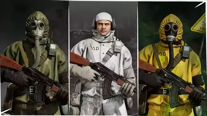 3D model Survivor man Stalker man pack VR / AR / low-poly | CGTrader