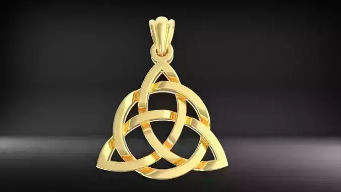 Triangular Irish Trinity Celtic Knot Pendant Necklace 3D model 3D ...