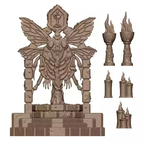 Demonic Fly Cult Shrine Dark Fantasy Tabletop Miniature 3D model 3D ...