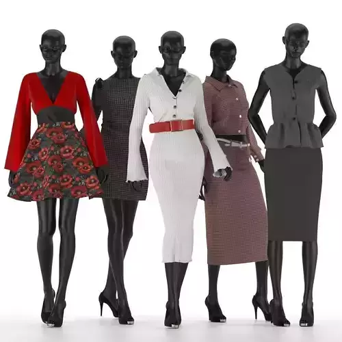 3D model Mannequin Set Vol 023 VR / AR / low-poly | CGTrader