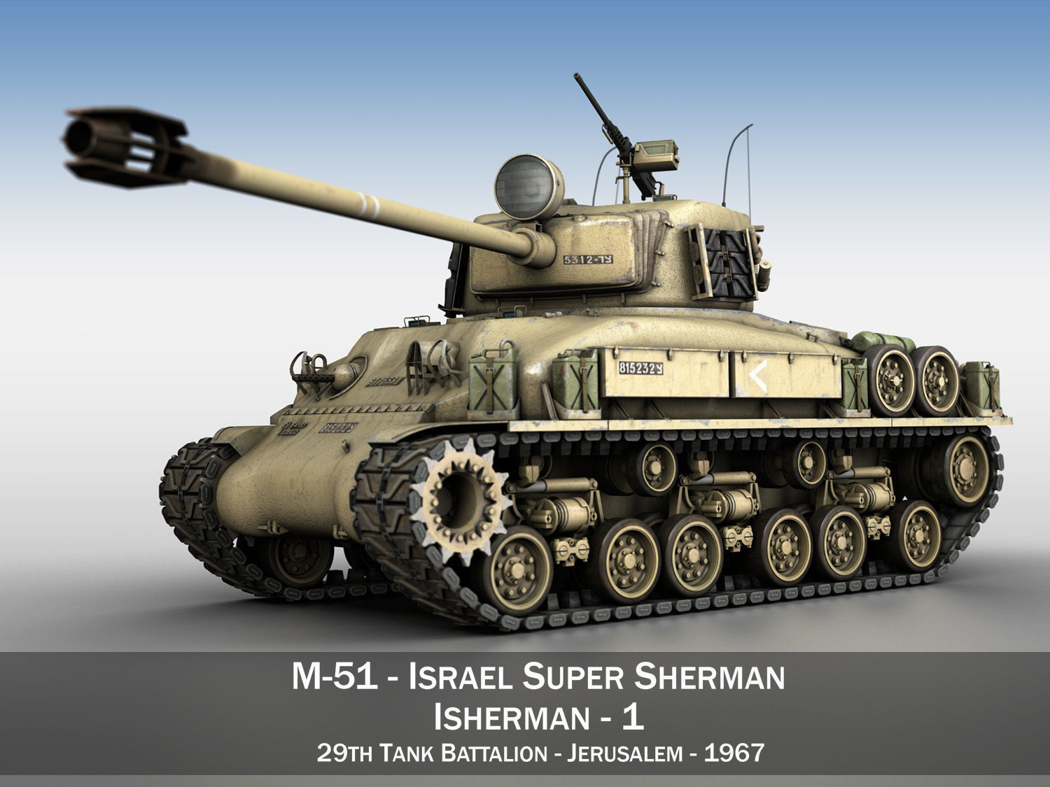 M51 Israel Super Sherman - 1 3D model | CGTrader