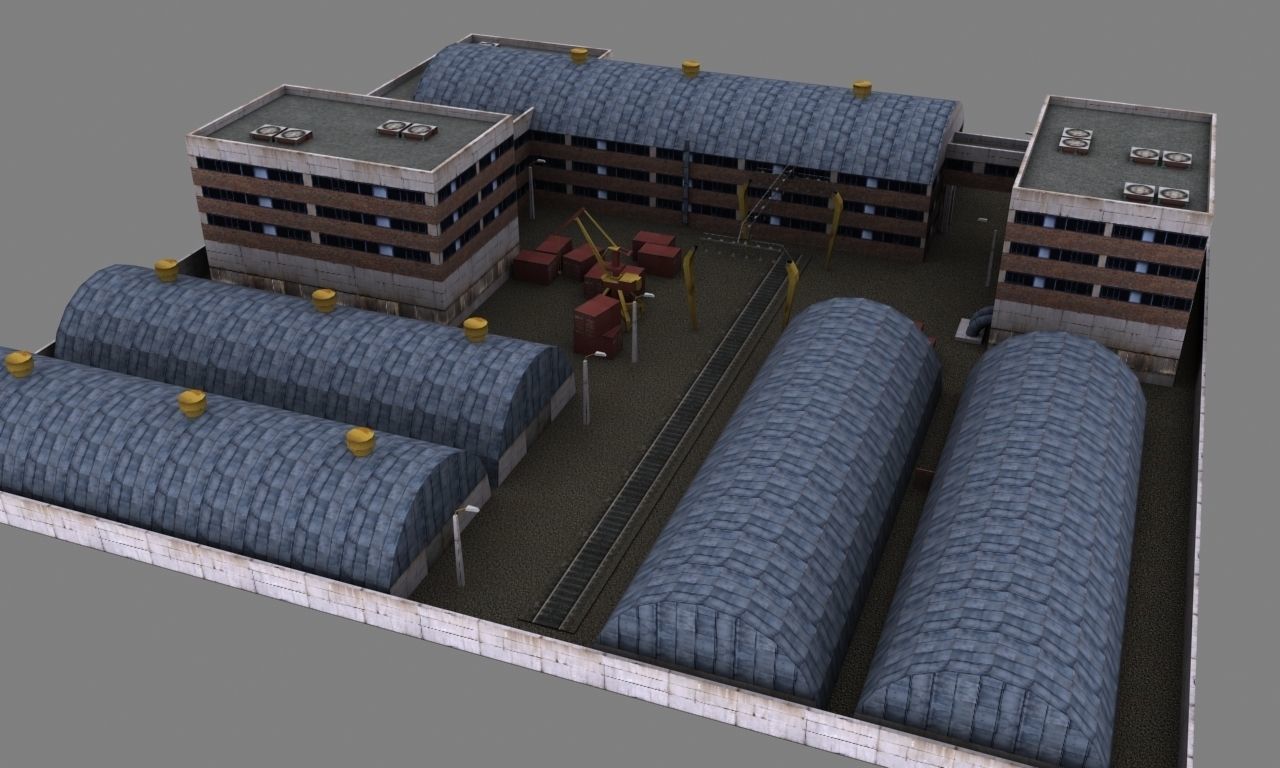 3D model factory constructor Low Poly VR / AR / low-poly | CGTrader